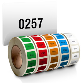 Etiketten - nummeriert fortlaufende Nummerierung von 0001-1000 direkt ...