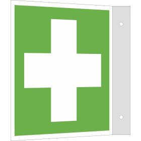 Erste-Hilfe-Schild - Fahne Erste Hilfe Größe der Erste-Hilfezeichen: 20 ...