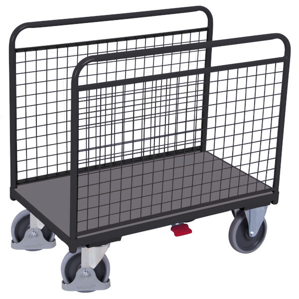 VARIOfit Bügelwagen Transportwagen mit Drahtwänden und stabieler MDF ...