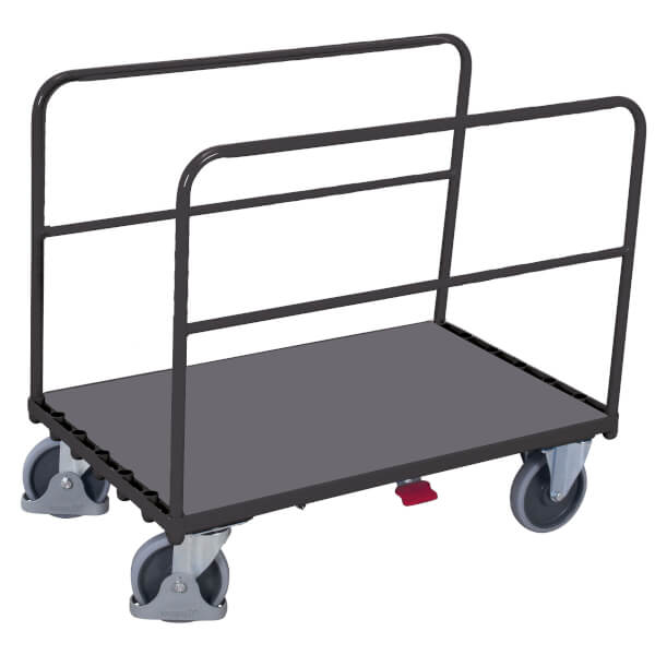 VARIOfit Bügelwagen Transportwagen mit 2 Rohrbügeln und stabiler MDF ...