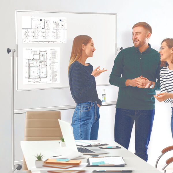 magnetoplan mobiles Design-Whiteboard SP mit Rollen hochwertiger Rahmen ...
