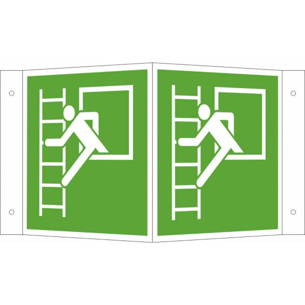 Fluchtwegschilder, Rettungsschilder nach BGV A8, ASR A1.3, DIN 4844-2 ...