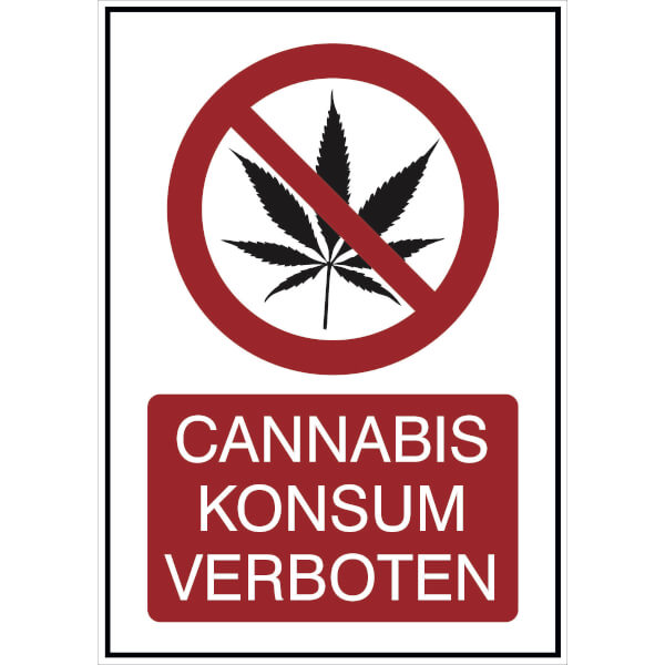 Verbots-Kombischild Cannabis Konsum verboten direkt beim Hersteller kaufen