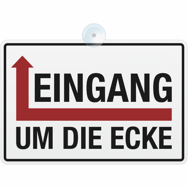 Hinweisschild Eingang um die Ecke direkt beim Hersteller kaufen