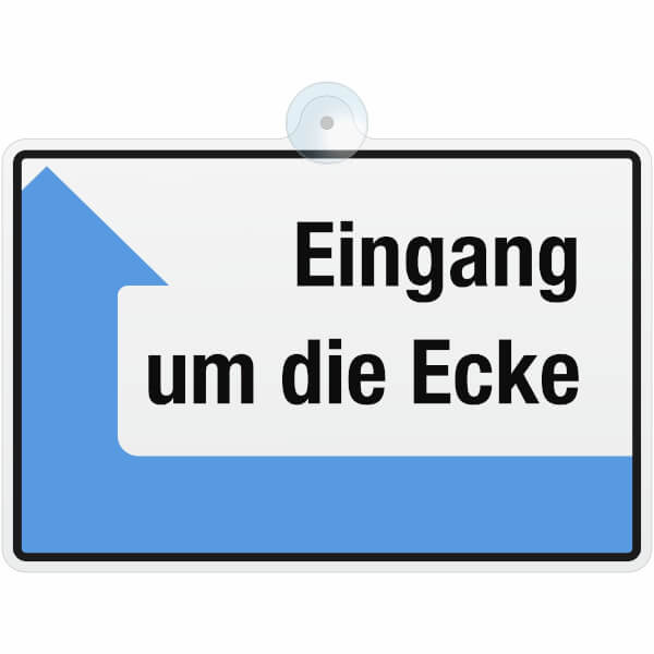 Hinweisschild Eingang um die Ecke direkt beim Hersteller kaufen