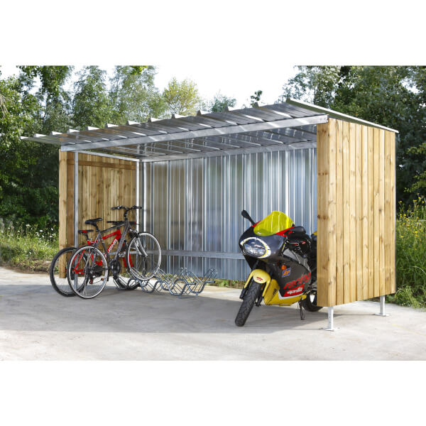 Mottez Unterstand geschlossen mit Rück- und Seitenwand verzinkter ...