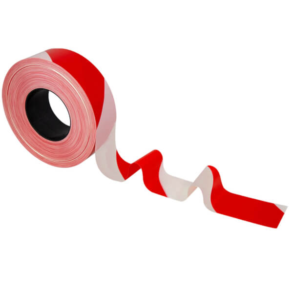 Novap Absperrband rot weiß schraffiert Flatterband auf Rolle mit ...