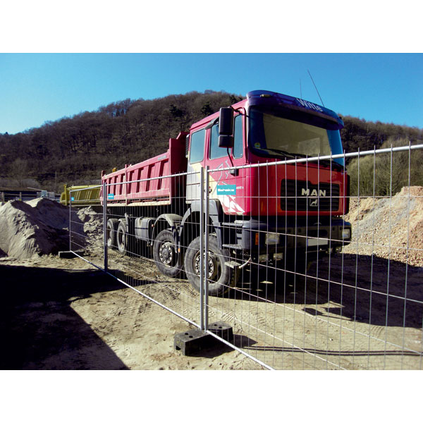 Bauzaun-Element mit Haken und Ösen zum Absperren von ...